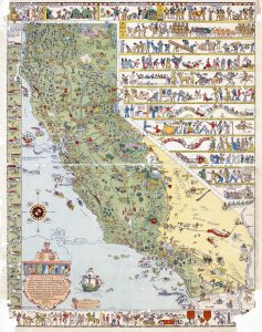 Illustrated Tourist Map of California, San Jose - 1927 Bay Area